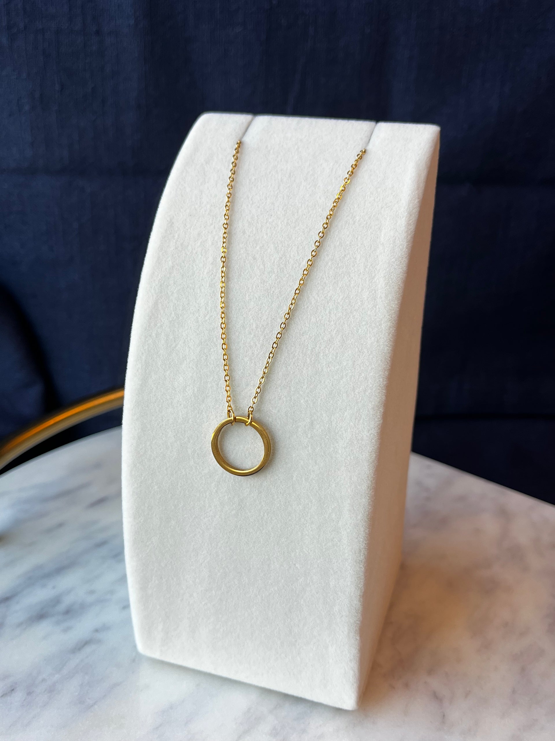 Dainty Circle Necklace The Lovely Stone